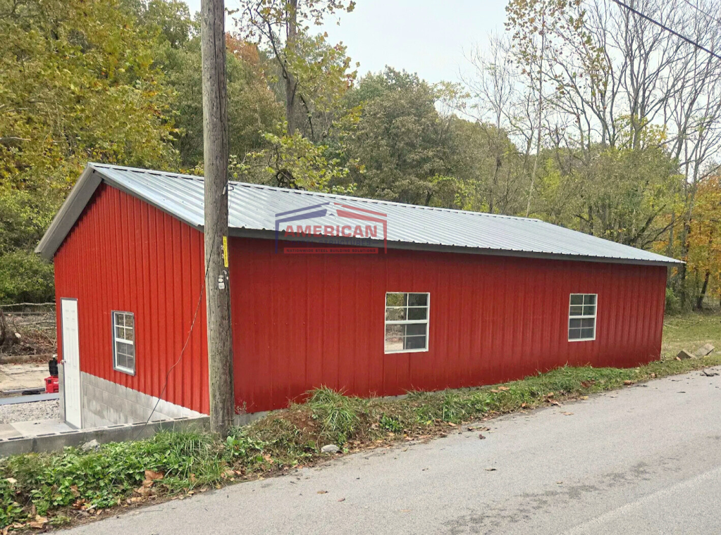 20x30x10 Steel Shop Building - Amsteel Midwest